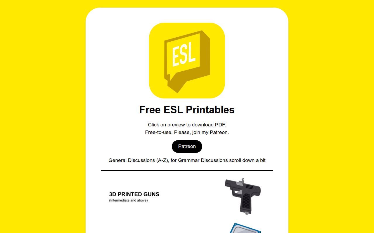 Free Esl Printables